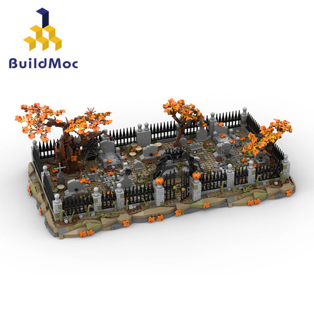 BuildMOC Assembled Building Blocks Toy Horror Game Haunted Cemetery ...