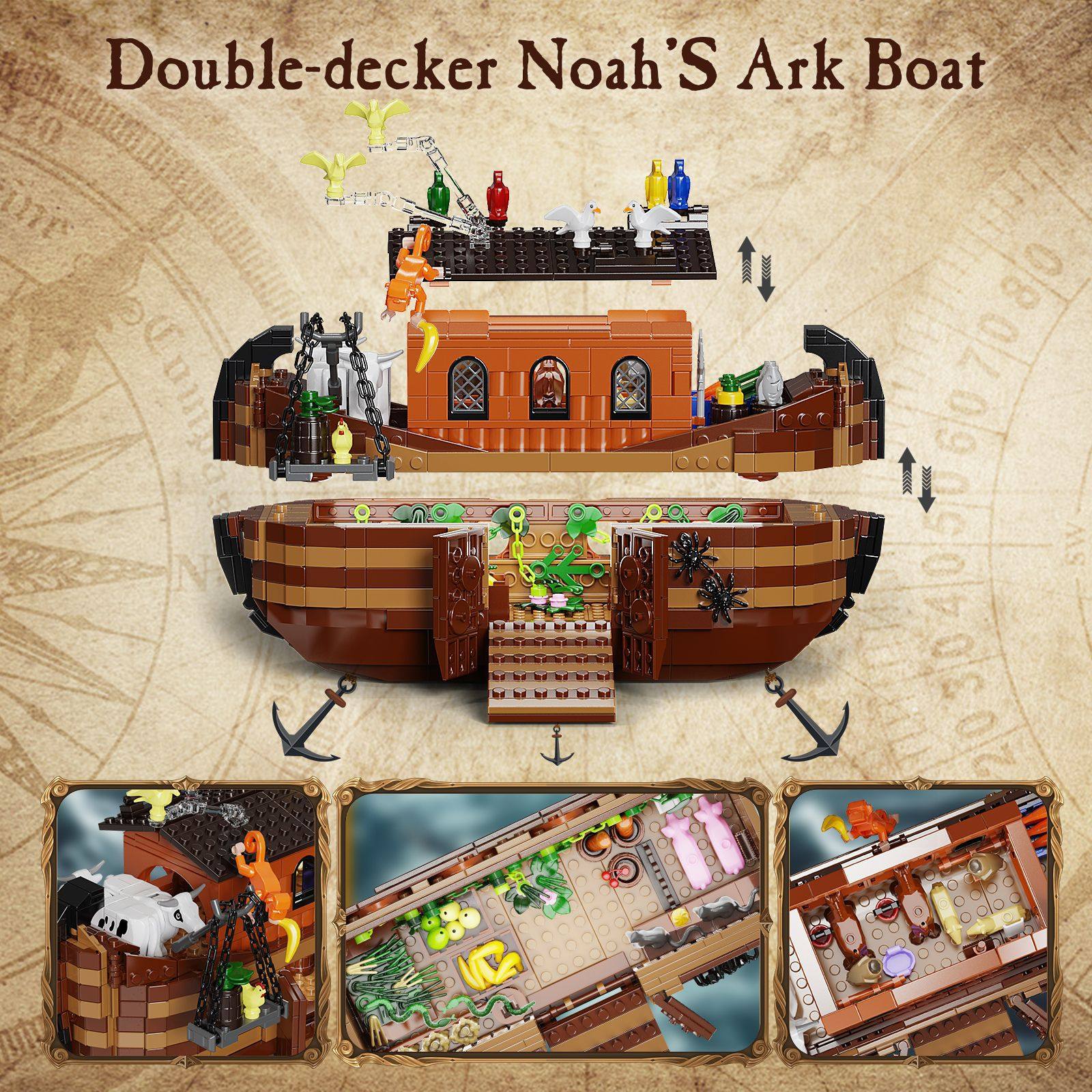 Buildmoc Genesis Niaka Ark Animal Escape Far Dapa Ship Model Dotted ...