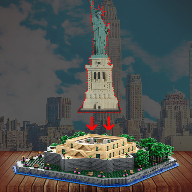 21042 Statue of Liberty Base Display Station MOC-49317 Assembly ...