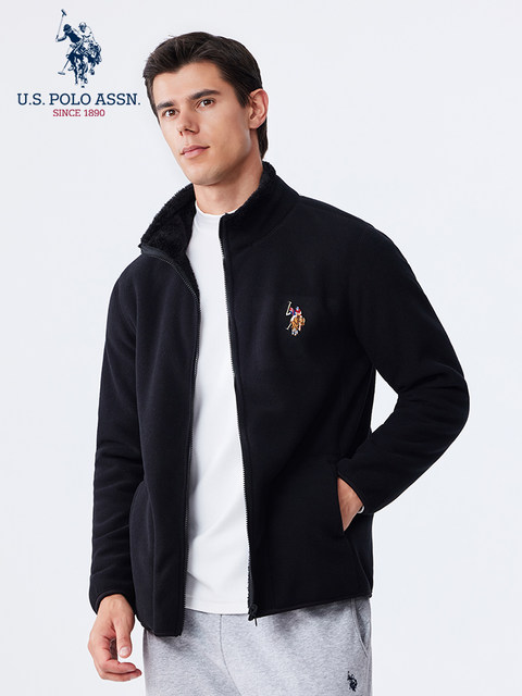 USPA fleece men's jacket spring and autumn fleece sweatshirt loose ...