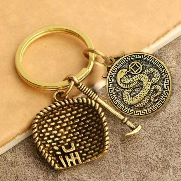 12 Chinese Zodiac Lucky Ping An Gourd Twelve Zodiac Keychain Men and ...