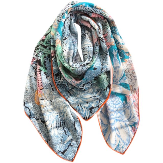 Beautiful and stylish double-sided and two-color silk wool square scarf ...