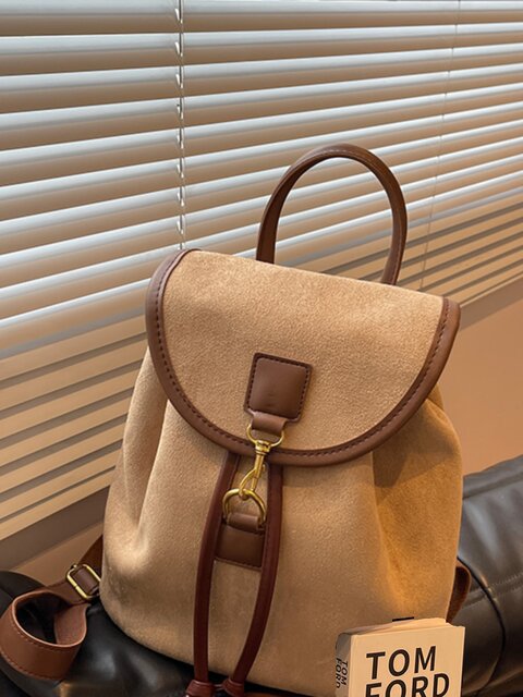 Casual niche design suede women's backpack 2024 new fashion style ...