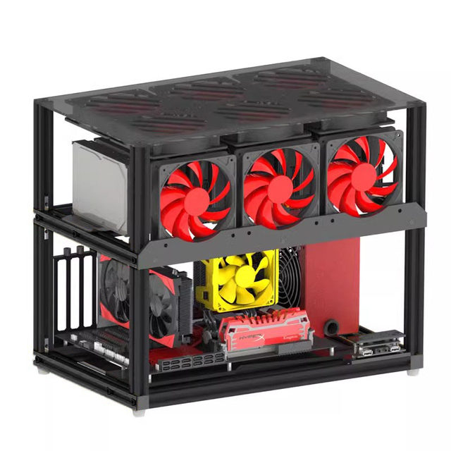 12 hard drive slots DIY expansion double-layer multi-computer open ...