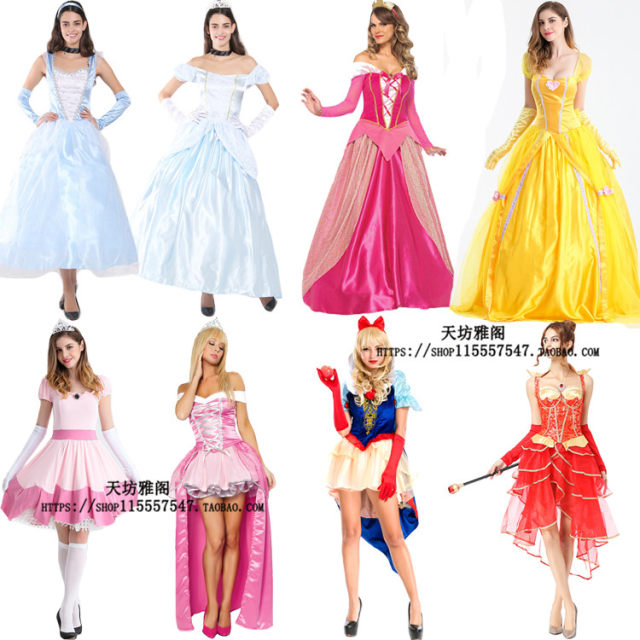 Halloween clothing adult COS Disney white snow princess Cinderella ...