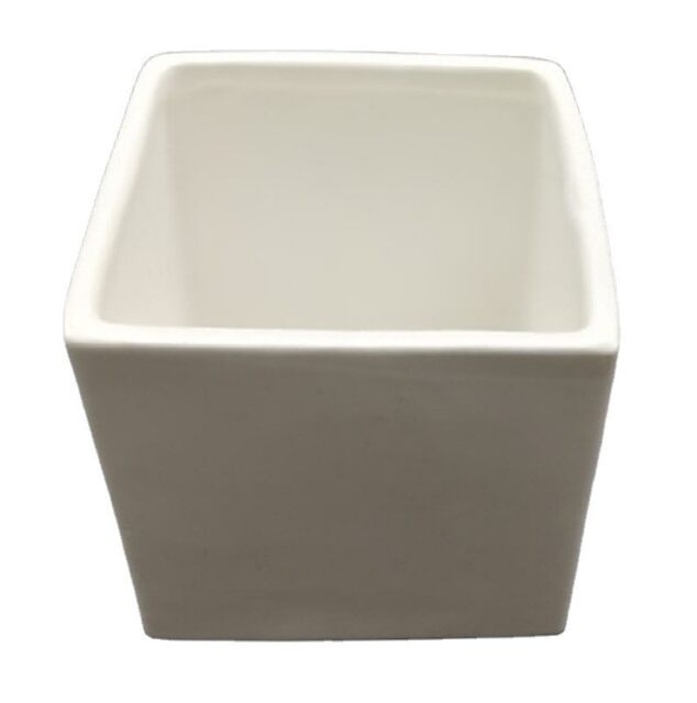 Modern minimalist ceramic white square medium flowerpot succulent ...