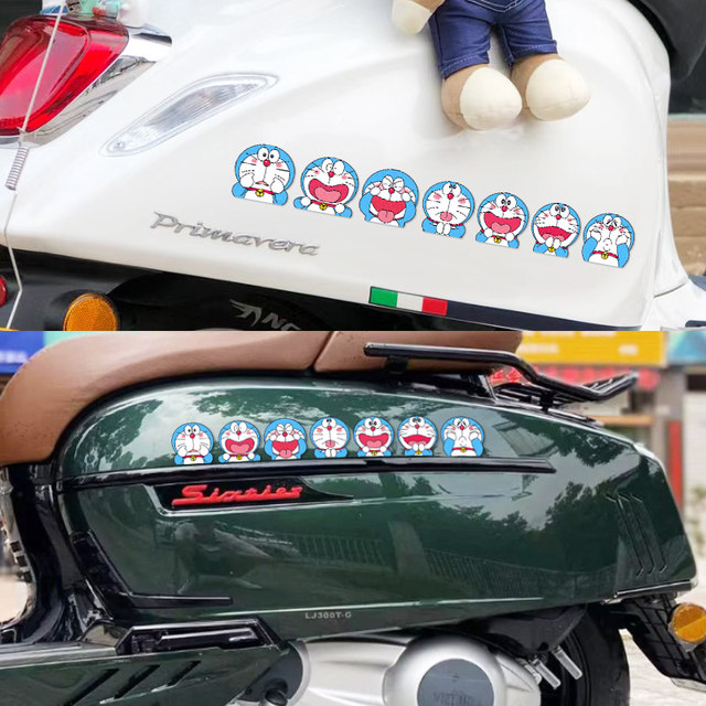 Motorcycle electric car sticker Doraemon cute machine cat decoration ...