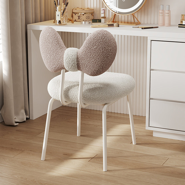 Makeup Stool for Girls' Bedroom Rotatable Dressing Stool Cream Style ...