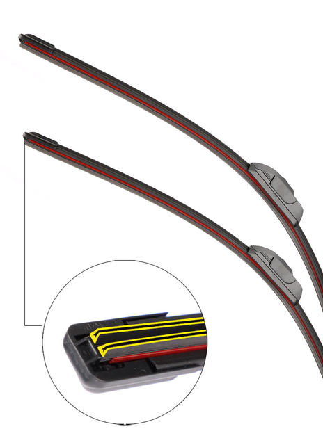 Four-layer rubber strip wiper, boneless wiper, silent universal car ...