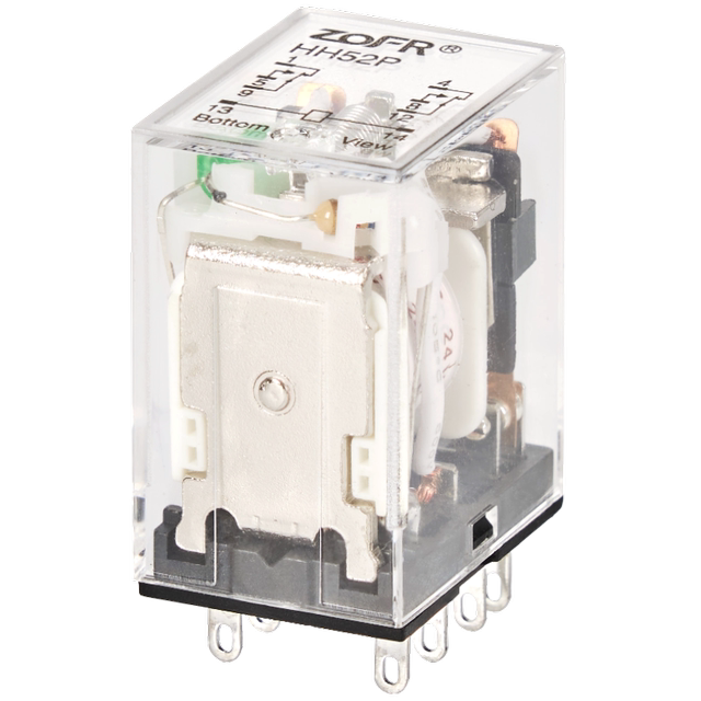 Small electromagnetic intermediate relay 220v 380v AC DC 24V switch with base silver contacts hh52p