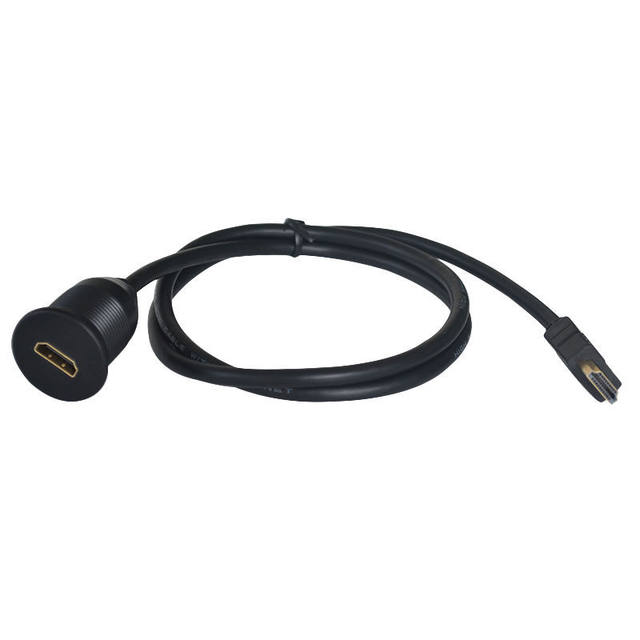 Car Dash Flush Mount HDMI Male to Female Socket Cable Instal