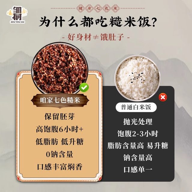 Fitness seven-color rice, multi-grain rice, coarse grain rice, staple ...