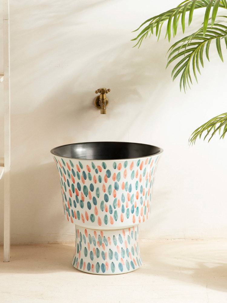 Lavabo de Cerámica Estclass - Fregadero para Patio y Balcón