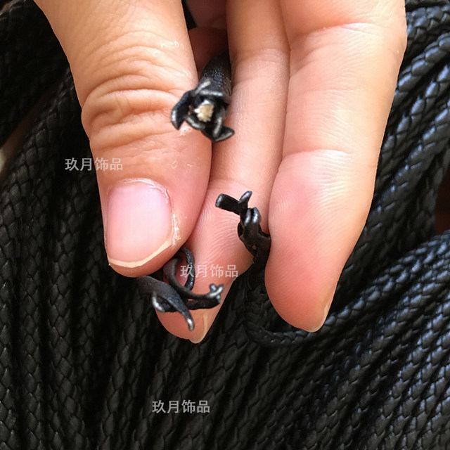 Round edge braided leather rope DIY jewelry soft leather 2mm string ...