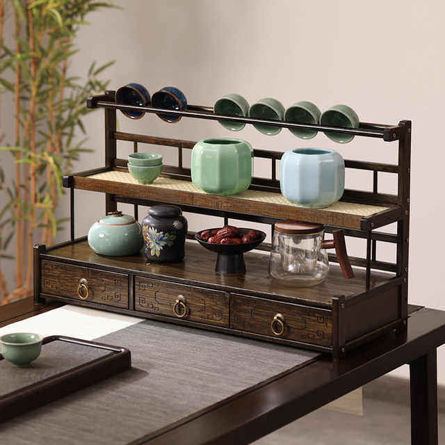 Desktop Bogu rack new Chinese tea storage rack tea cup storage rack ...