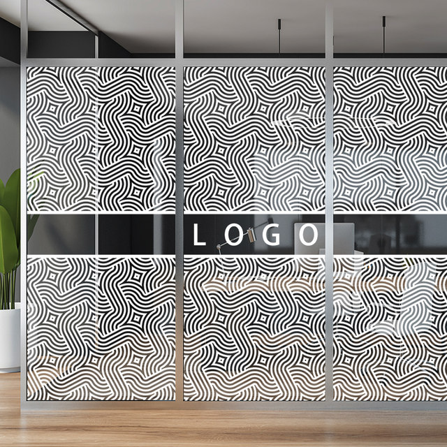 Electrostatic glass film modern geometric UV white frosted color ...