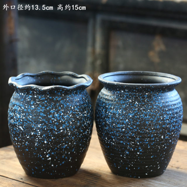 Stone pot succulent flower pot ceramic large diameter creative ...