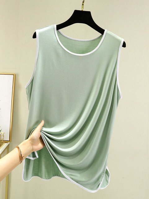 Modal sleeveless vest female loose large size in summer thin middle ...