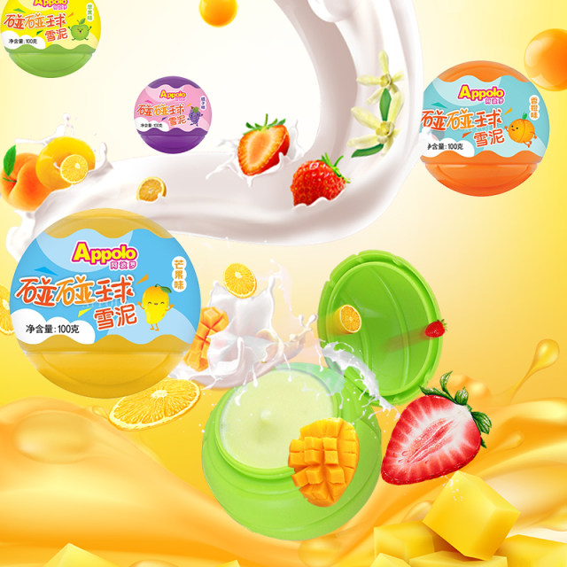 Apollo Ice Cream Bang Bang Ball Slush Ice Cream Orange Mango Flavor Ice ...