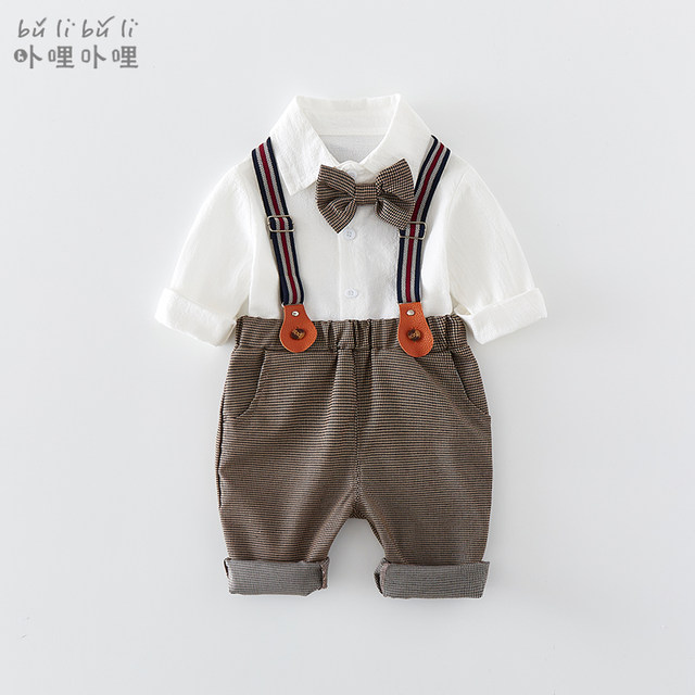 British style baby clothes, autumn clothing set, 0-3 year old boy baby ...