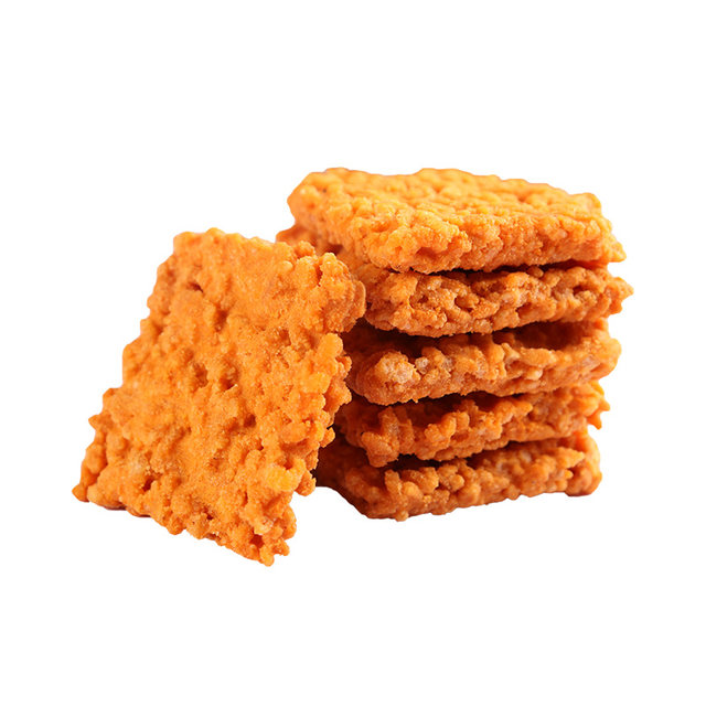 Crab-scented salted egg yolk glutinous rice crispy snacks in small ...