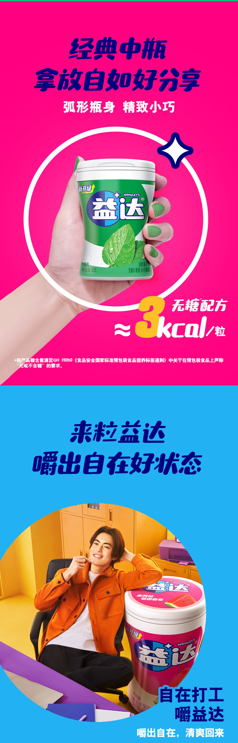 Yida Cold Mint Xylitol Sugar-Free Chewing Gum - 4 Bottles (56g each)