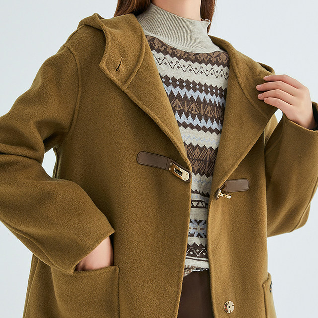 Lucidy Rusty Women's Mid-Length Double-sided Wool Coat 24 Winter Sheep ...