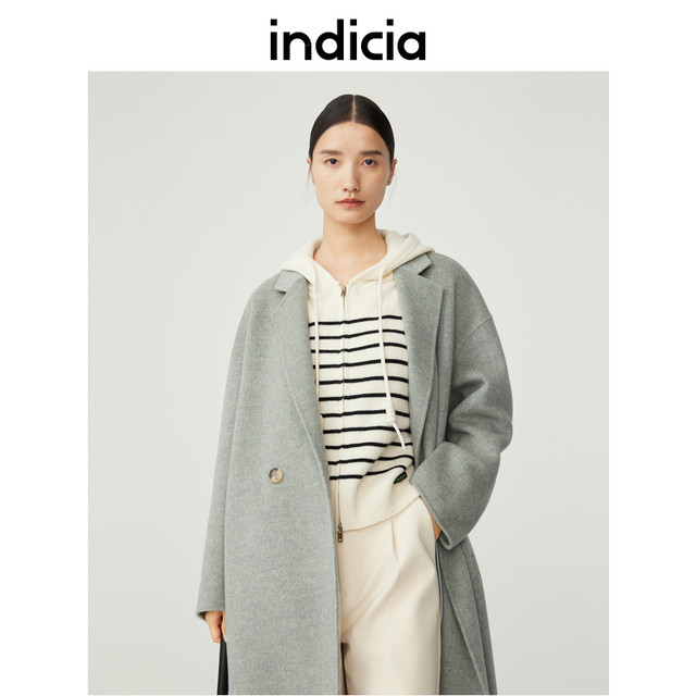 indicia double-sided cashmere solid color sheep wool coat jacket winter ...