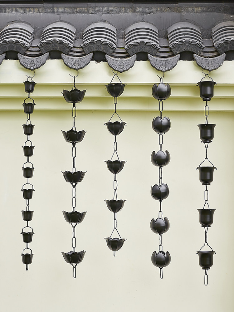 T2 Copper Rain Chain - Japanese Style Eaves Drainage - Holy Snow