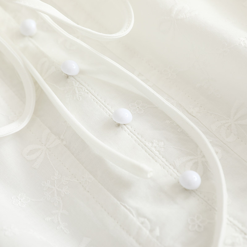 French lace tie-length butterfly embroidered white dress for women 2025 ...