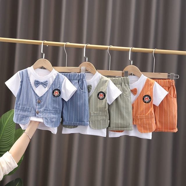Handsome boy summer suit spring boy baby two years old one and a half ...
