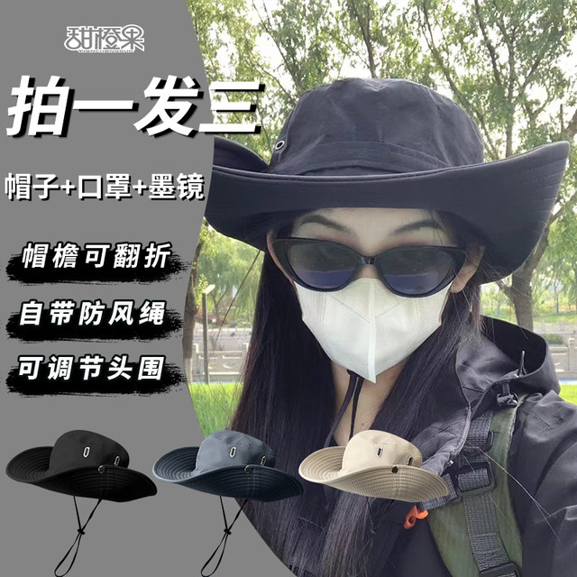 Outdoor hiking hat for women, sun protection, breathable black ...