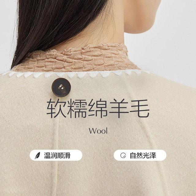 Short woolen coat winter design diagonal placket top for women