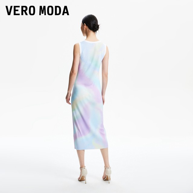 Veromoda Ole Knit Dress 2024 Spring and Autumn New Gradient Color Sleeveless Temperature Middle ...