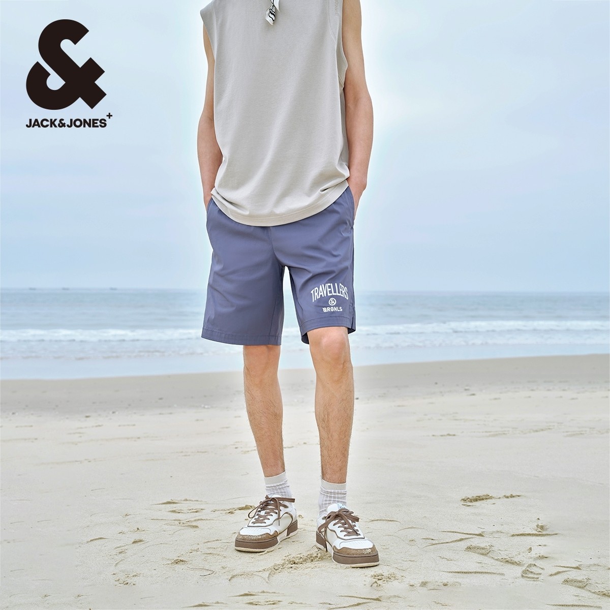 Jack Jones Outlet Summer Casual Shorts Letter Printed Men's Pants Multi ...