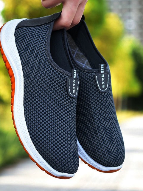 Summer mesh shoes for men soft sole breathable mesh shoes for men anti-slip wear-resistant mesh ...