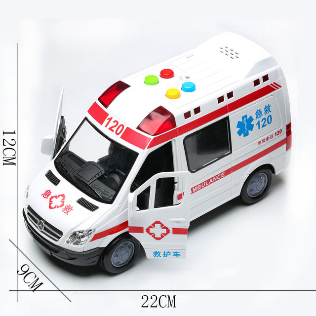 Linda large can open the door children's toy toy emergency ambulance ...