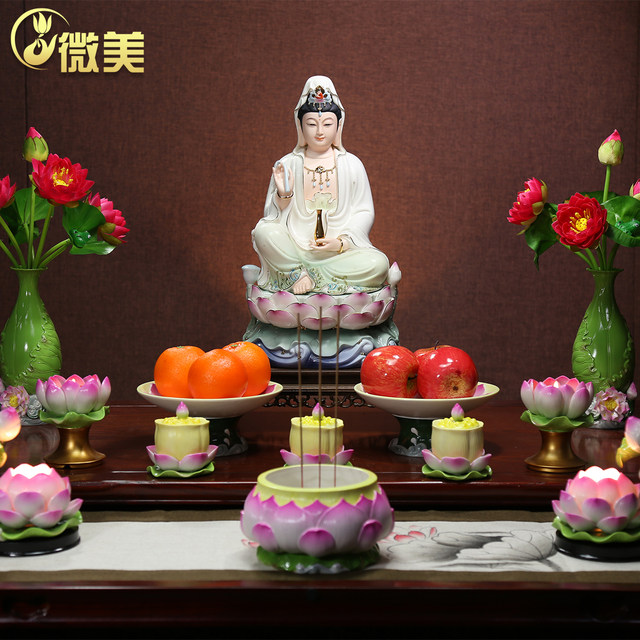 Micro -beautiful ceramic 10 to 16 -inch water lotus Lotus Guanyin ...