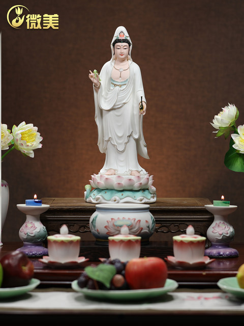 Micro -virtue Ceramics 16 -inch Lilian Yangliu Jing Bing Guanyin statue ...