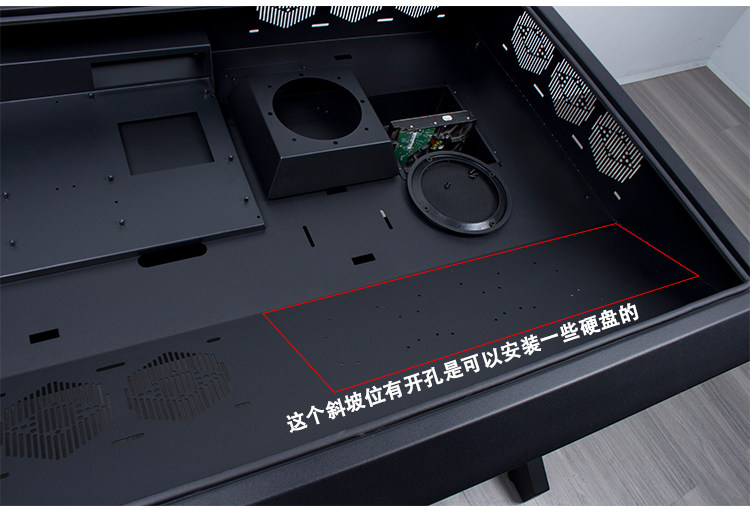 Btooer Computer Case with Integrated Desk - Full Tower Transparent PC Case