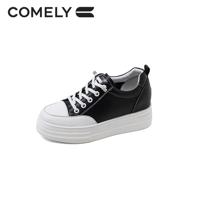 Kangli comely genuine leather thick-soled sneakers for women spring and ...
