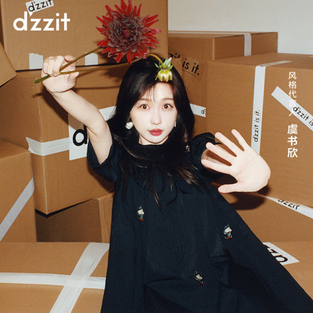 dzzit dress 2024 summer new style bubble mart embroidered babydoll dress