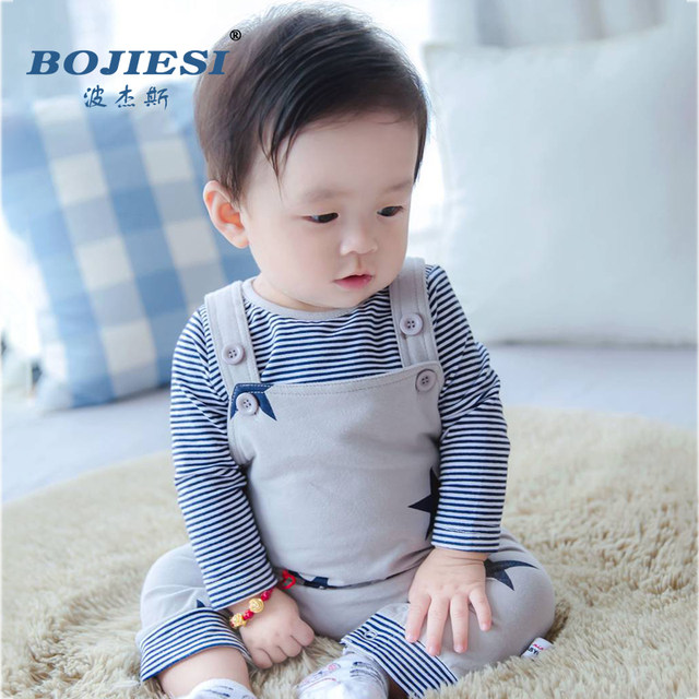 Infant and toddler onesie spring and autumn suit overalls three-piece ...