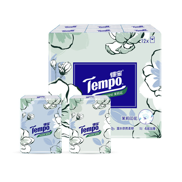 Tempo Depot handkerchief paper jasmine fragrance 4 layers thickened ...