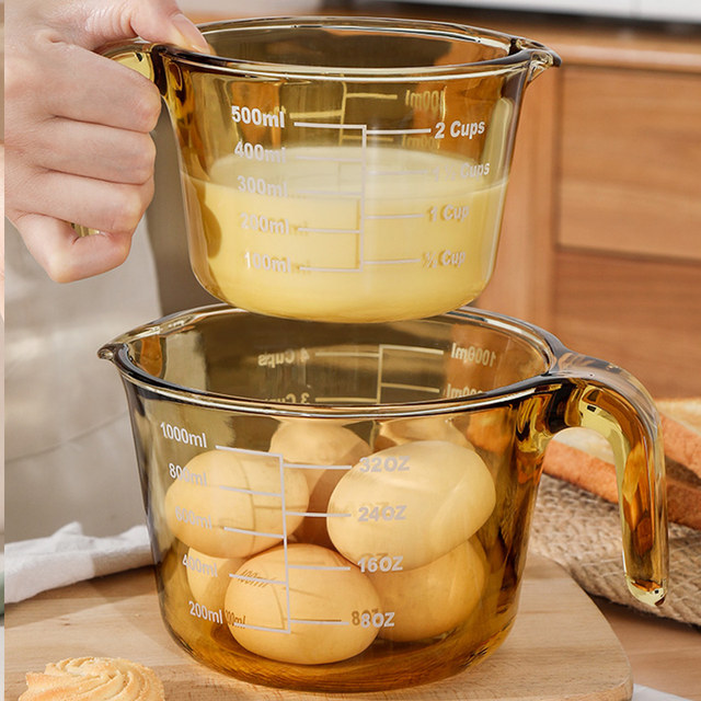 Glass measuring cup with scale, high temperature resistant kitchen ...
