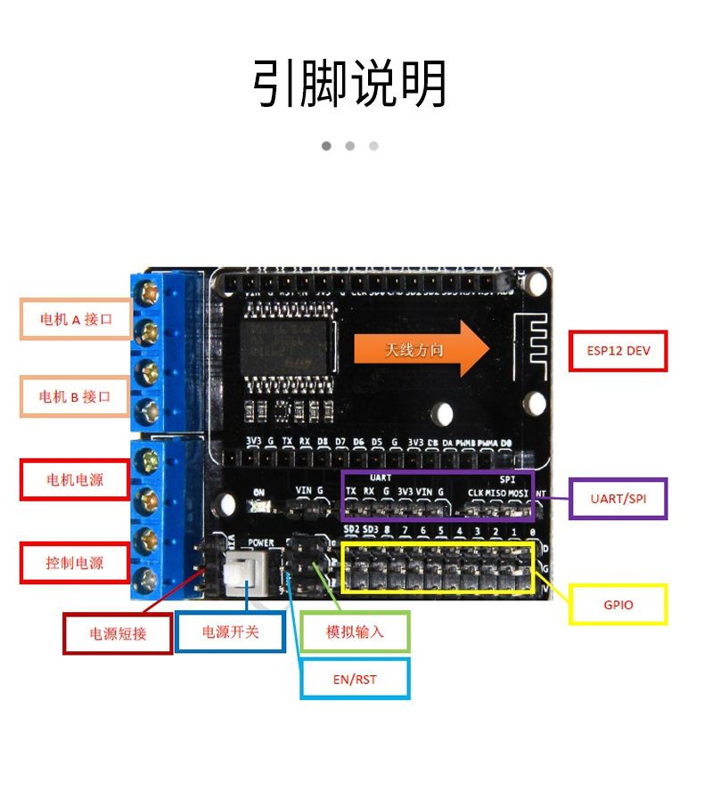 Esp8266wifi 모터 드라이버 확장 보드 Nodemcu Lua Cp2102 사물 인터넷 모듈 개발 보드 신웨이