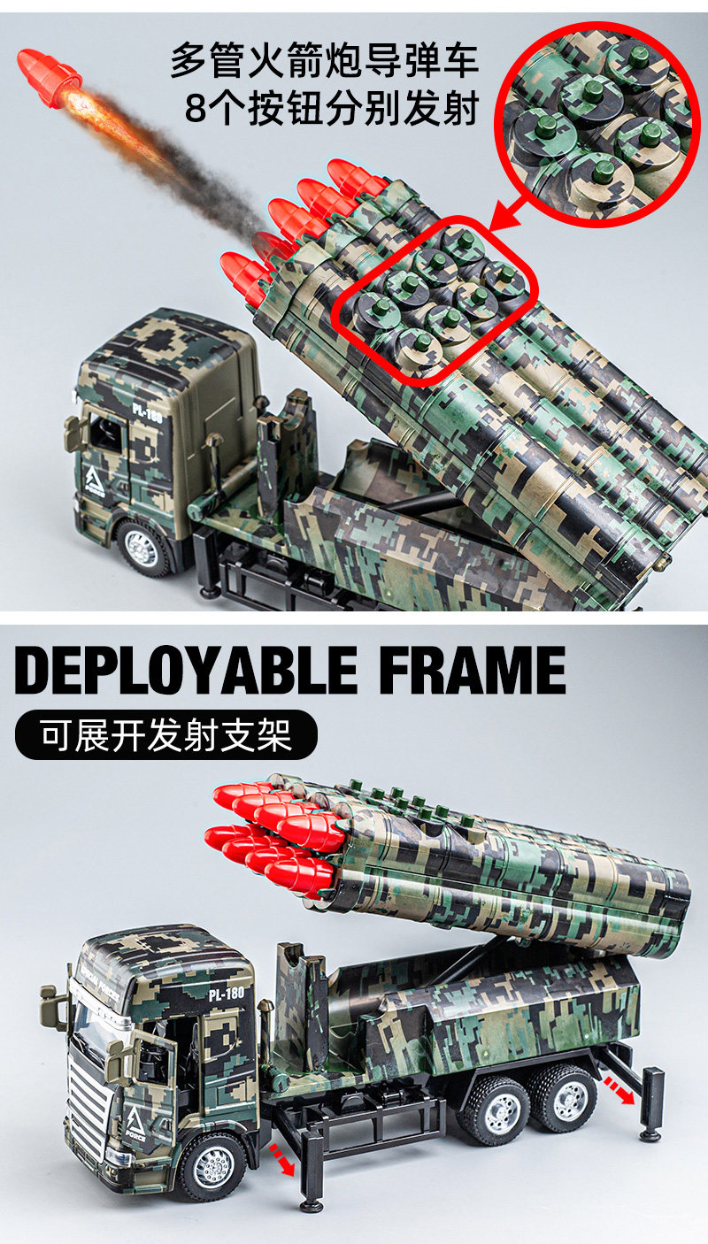 Alloy Missile Launch Toy - Rocket Launcher Tank Military Model For Kids ...