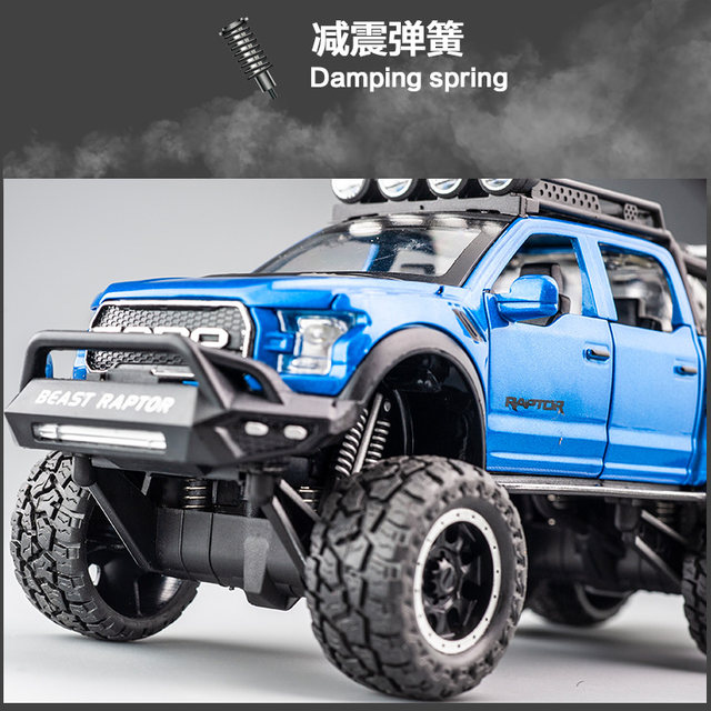 Six-wheeled Raptor F150 off-road vehicle alloy car model modified ...