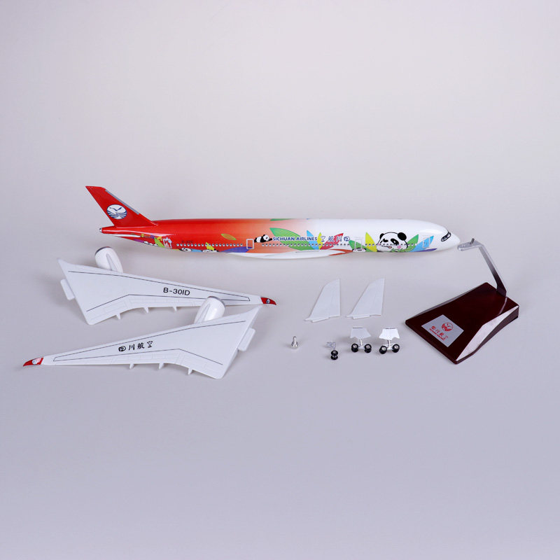 Fast Sichuan Airlines A350-900 Panda Plane Model - 47cm Assembled Airliner