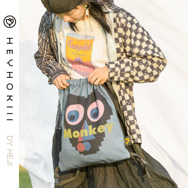 heyhokiii heyheji new bag women's canvas drawstring drawstring backpack ...